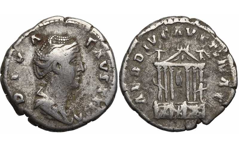 Faustina I the Elder, 138-141 AD, AR Denarius, Hexastyle Temple ...