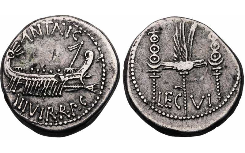 Roman Imperational, Mark Antony, AR Legionary Denarius, 32-31 BC ...